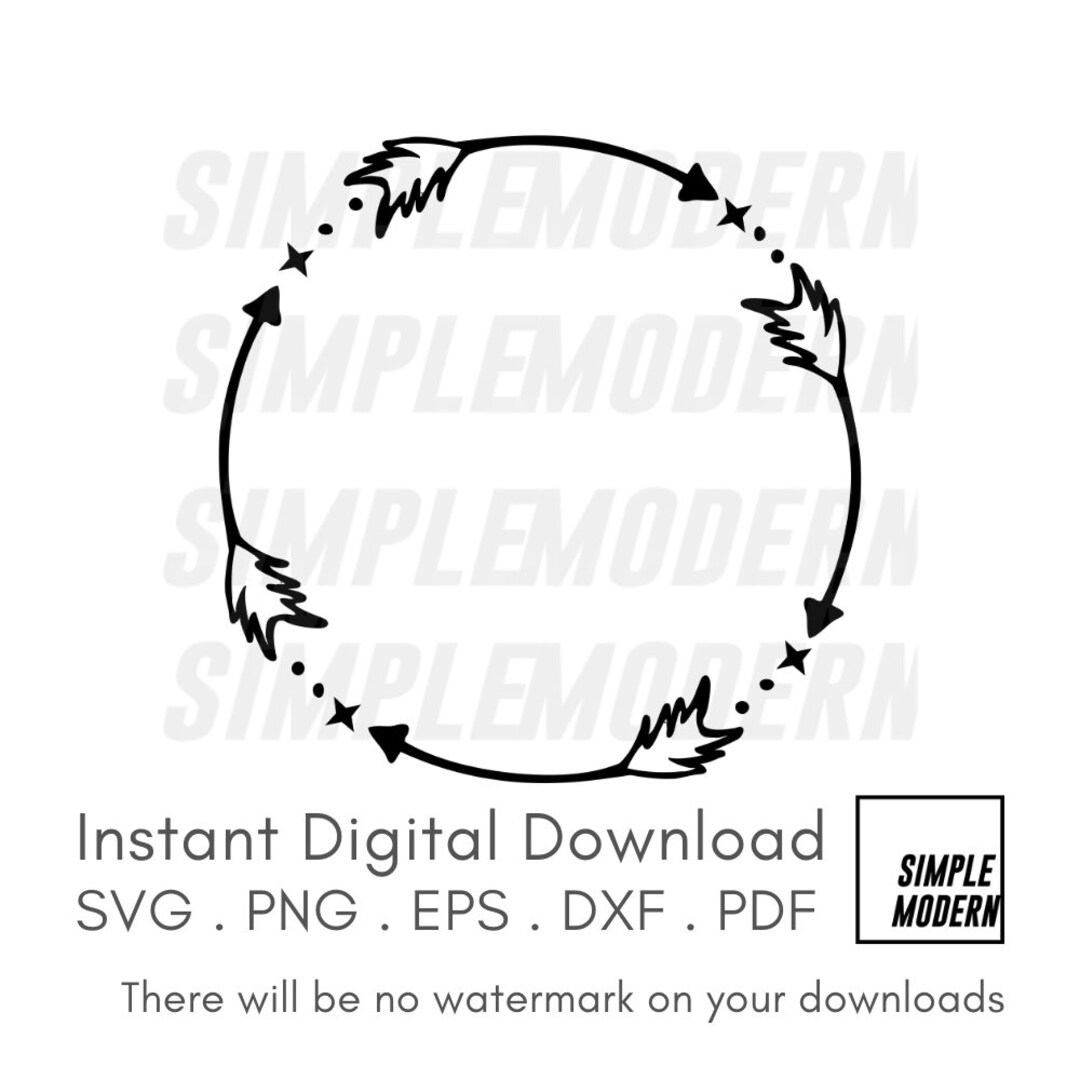 Arrow Circle Frame SVG File, Circle Monogram Frame Instant Download for ...