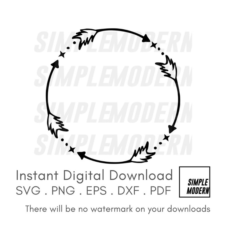 Arrow Circle Frame SVG File, Circle Monogram Frame Instant Download for ...