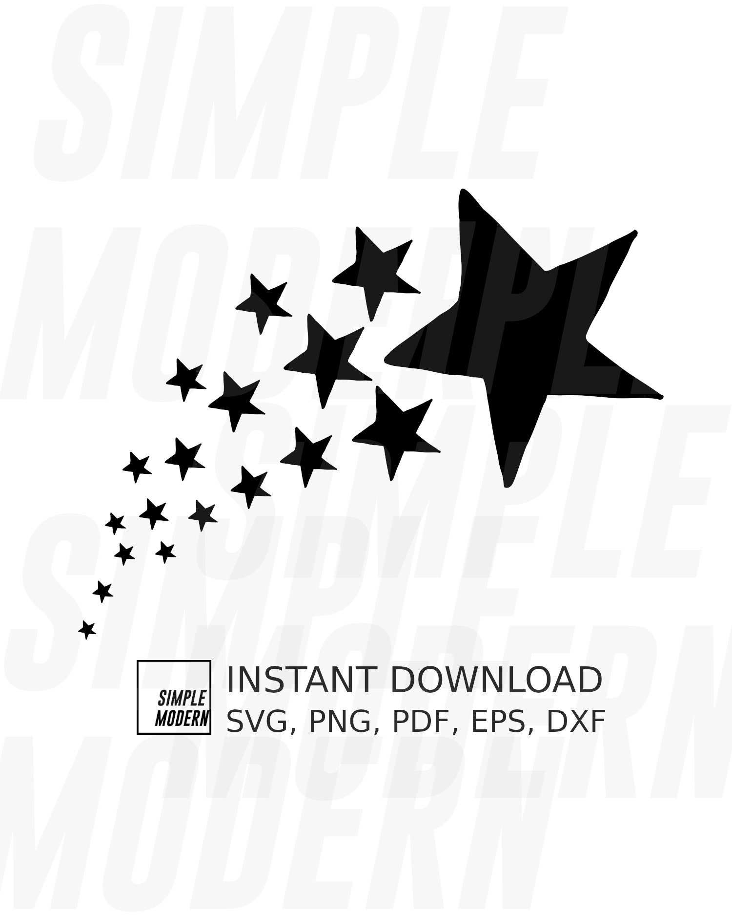 Hand Drawn Shooting Star SVG File, Star Clipart, Star Silhouette, 18 ...