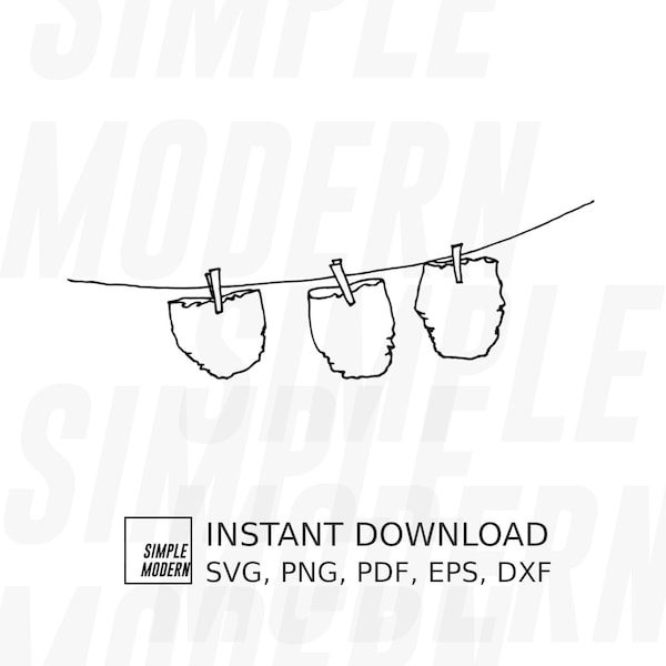 Diaper Clothesline Svg - Etsy