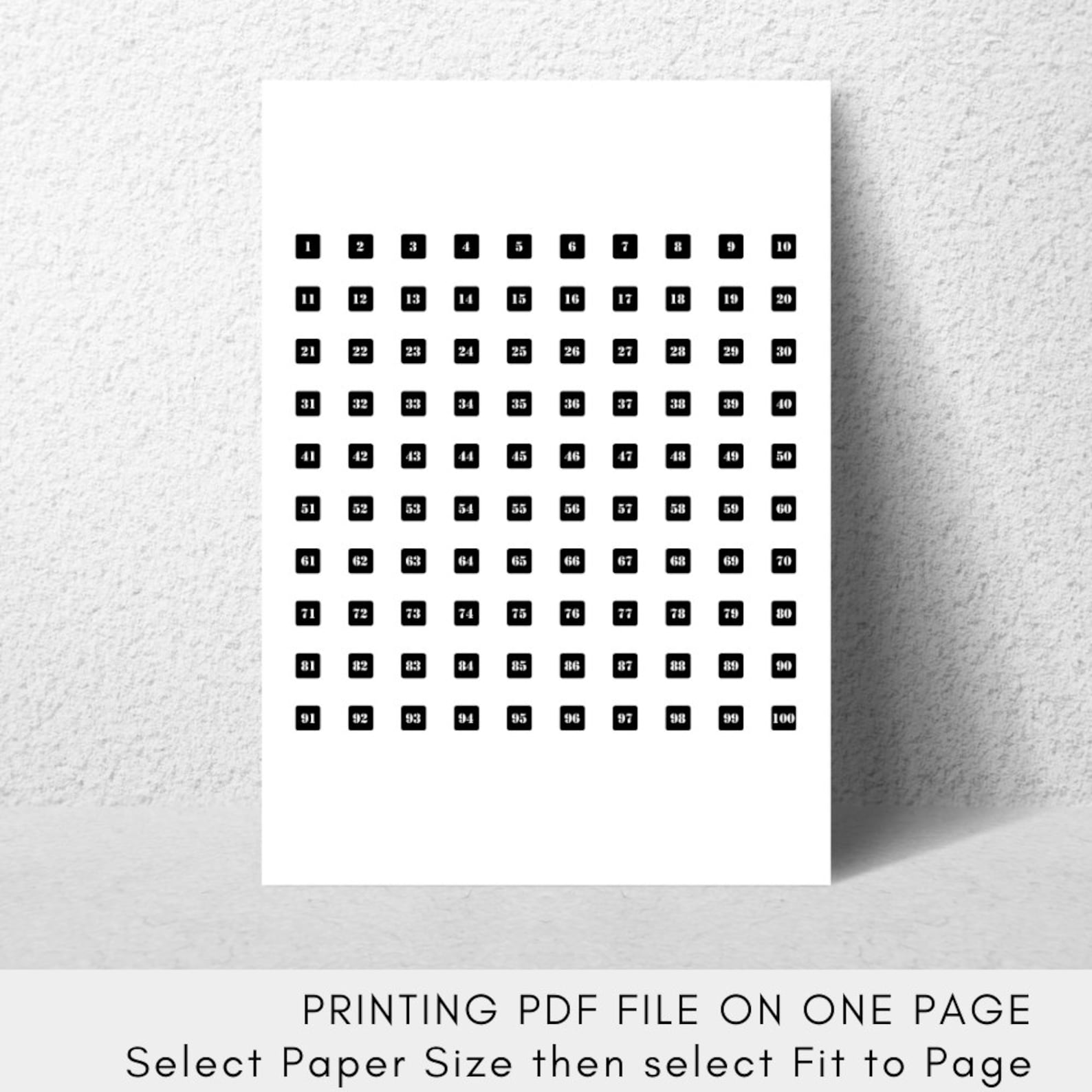 1 to 100 Number SVG, Digits in Squares, Instant Digital Download Number ...