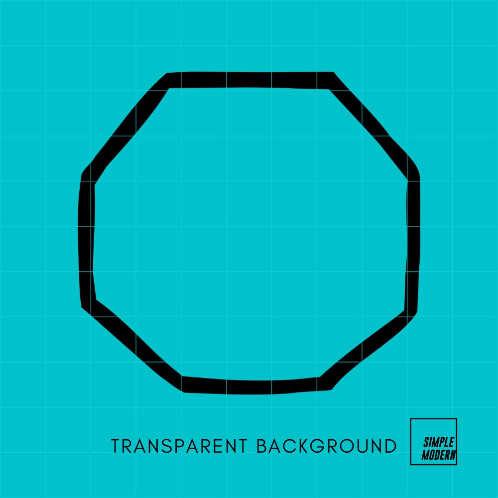 Hand Drawn Octagon SVG, Cute Octagon Shape Drawing Outline, Instant ...