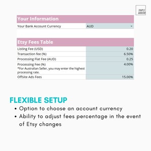 Etsy Fees and Profit Calculator Google Sheets Spreadsheet Template ...