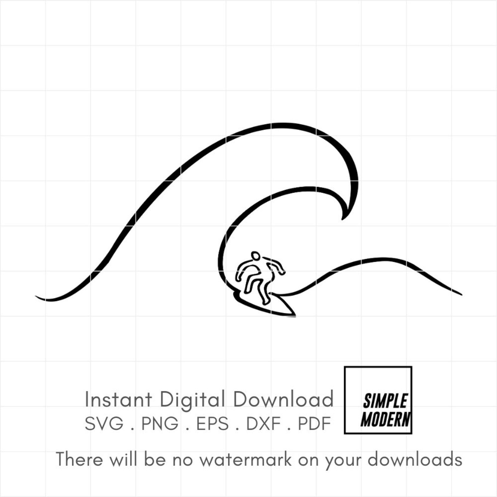 Surfer on Wave SVG File for Cutting and Printing, Instant Download for ...