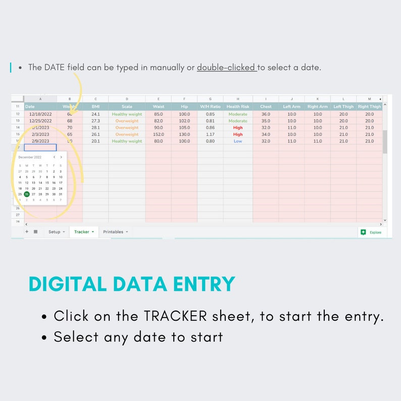 Weight Loss Tracker Google Sheets Spreadsheet, Instant Download Digital ...