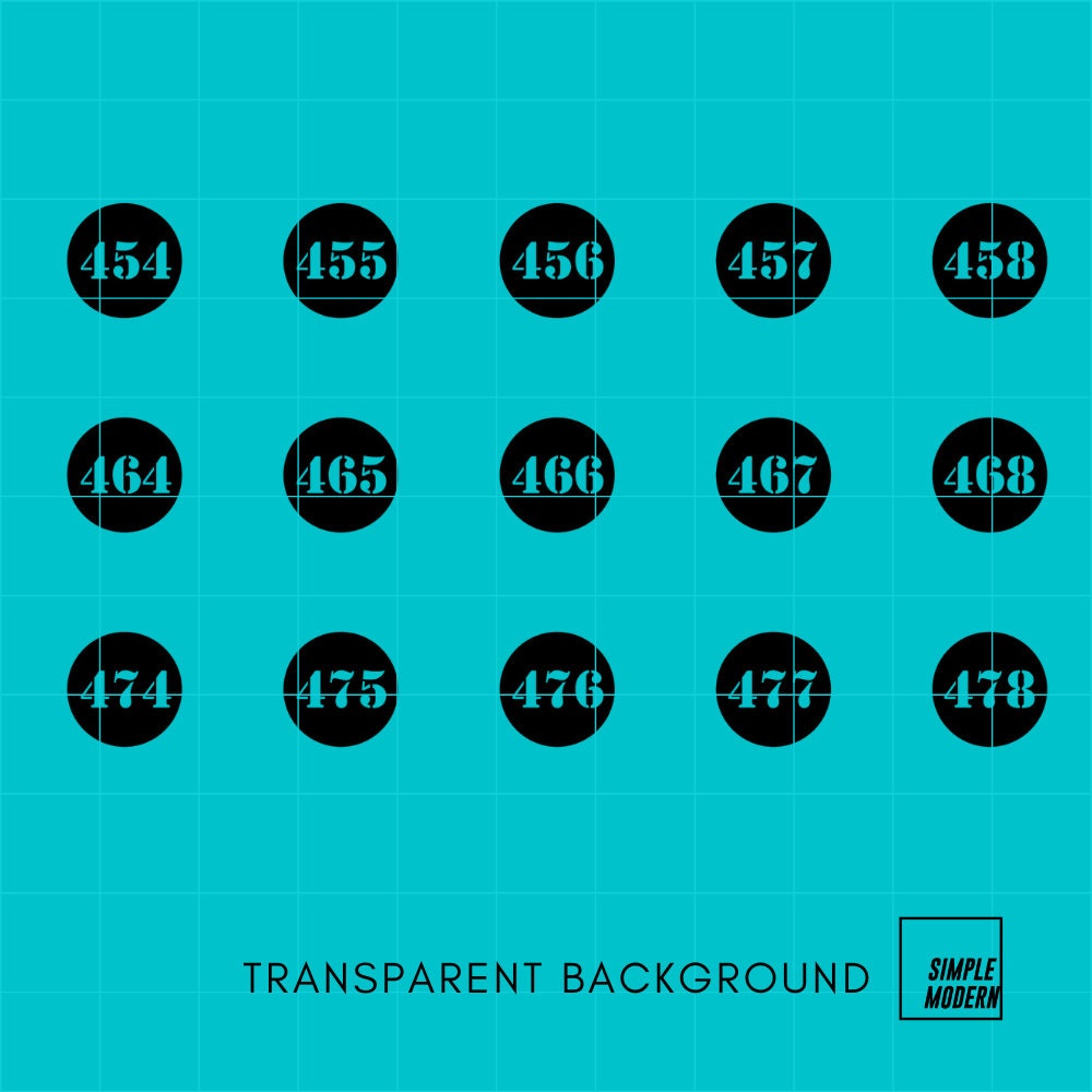 1 to 500 Number SVG, Digits Cut Out in Circles, Instant Download Number ...