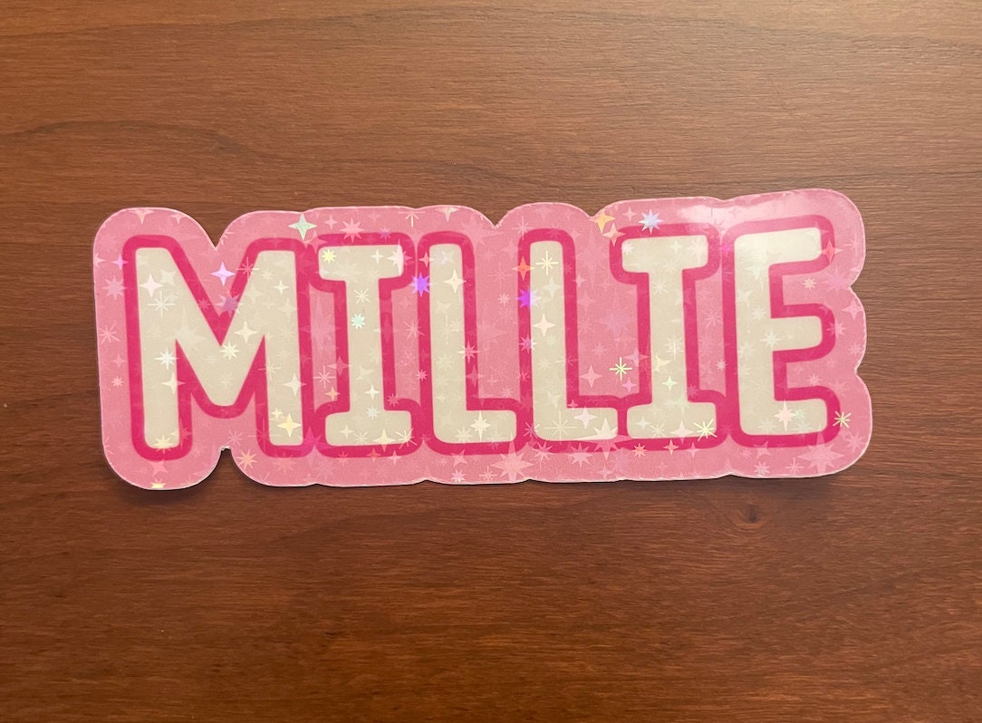 Custom Holographic Name Sticker: Water Resistant Decal for Girls - Etsy