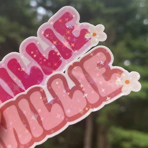 Personalized Custom Water Resistant Holographic Retro Girls Name Label ...