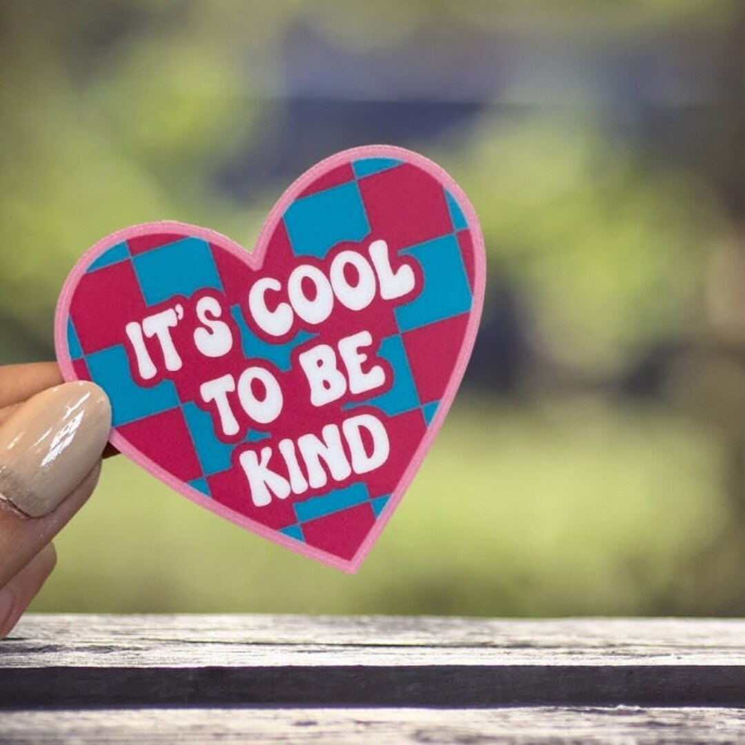 It's Cool to Be Kind- Retro Water Resistant Kindness Sticker for Laptop ...