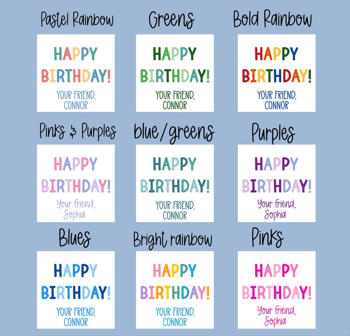 Happy Birthday Gift Stickers - Etsy