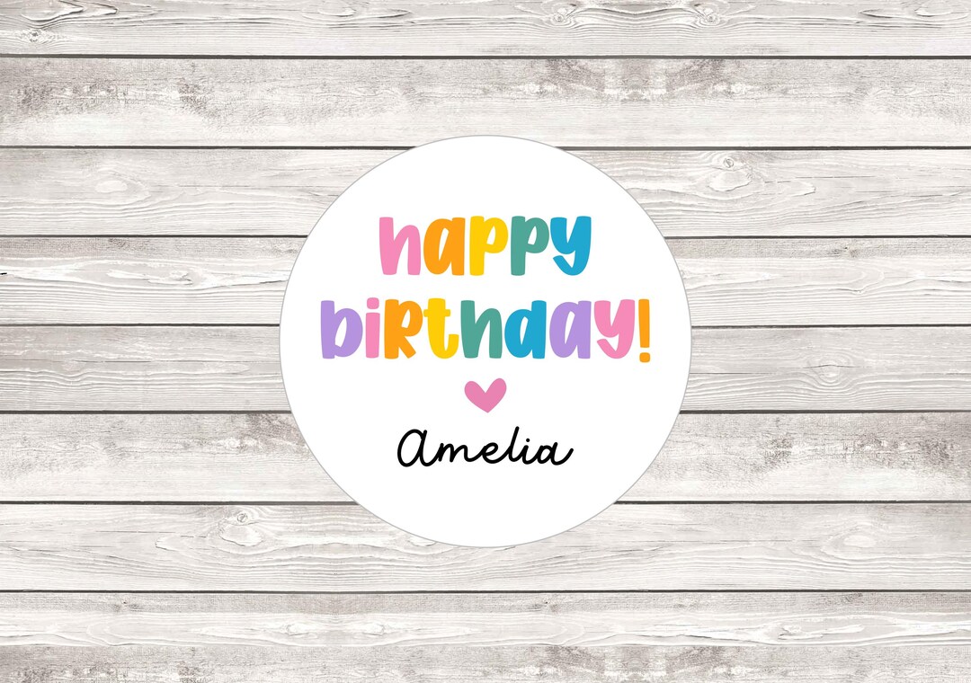 Happy Birthday Gift Stickers - Etsy