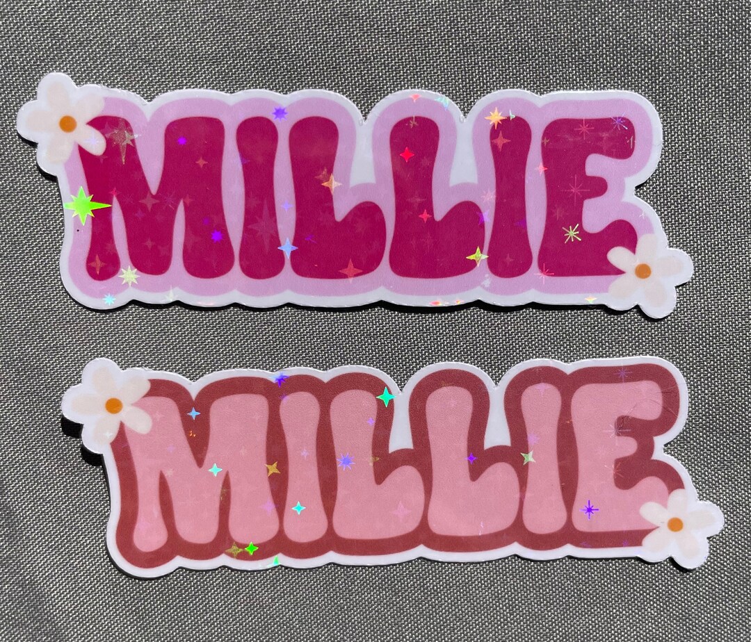 Personalized Custom Water Resistant Holographic Retro Girls Name Label ...