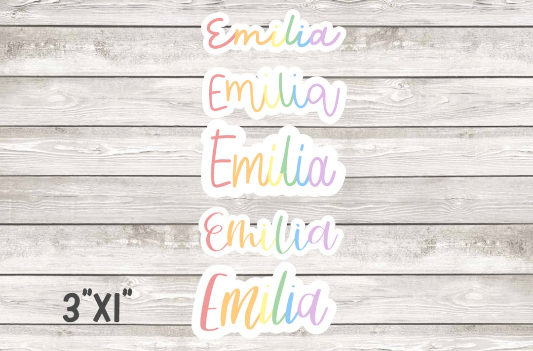 Personalized Rainbow Name Sticker for Girls Water Bottle, Daycare ...