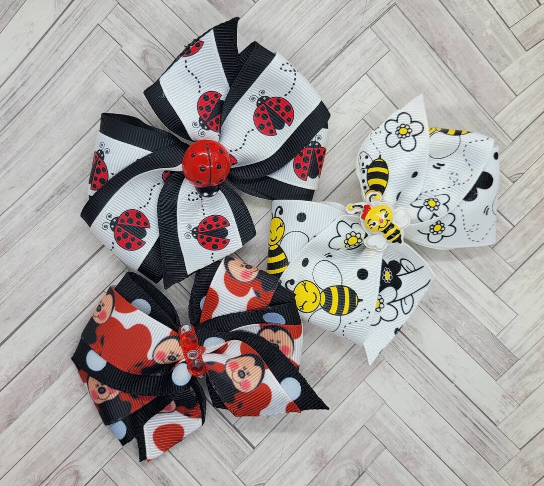 Lady Bug or Bumble Bee Hair Clips - Etsy
