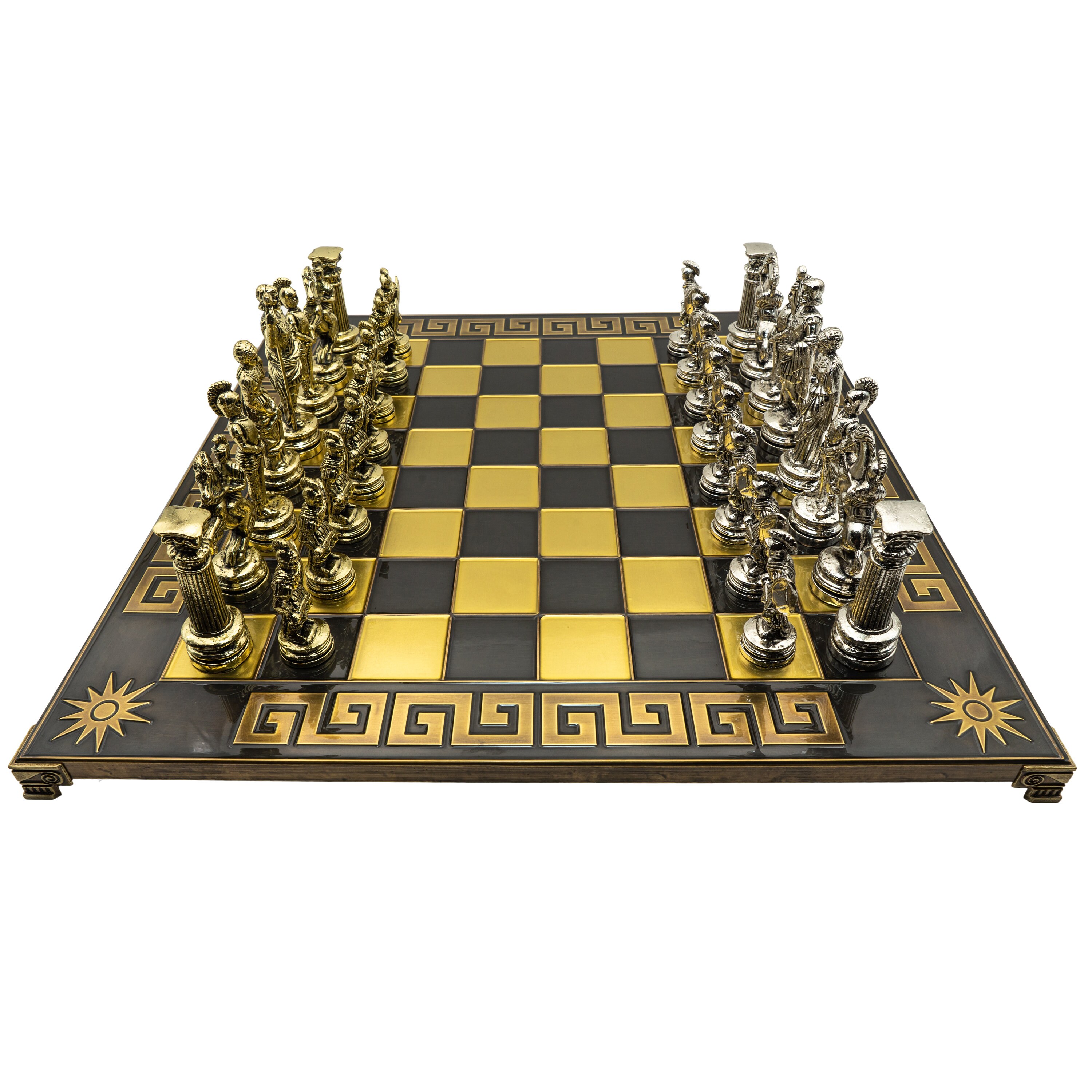 Handmade Greek Roman Metal Chess Set in Wooden Box - Etsy