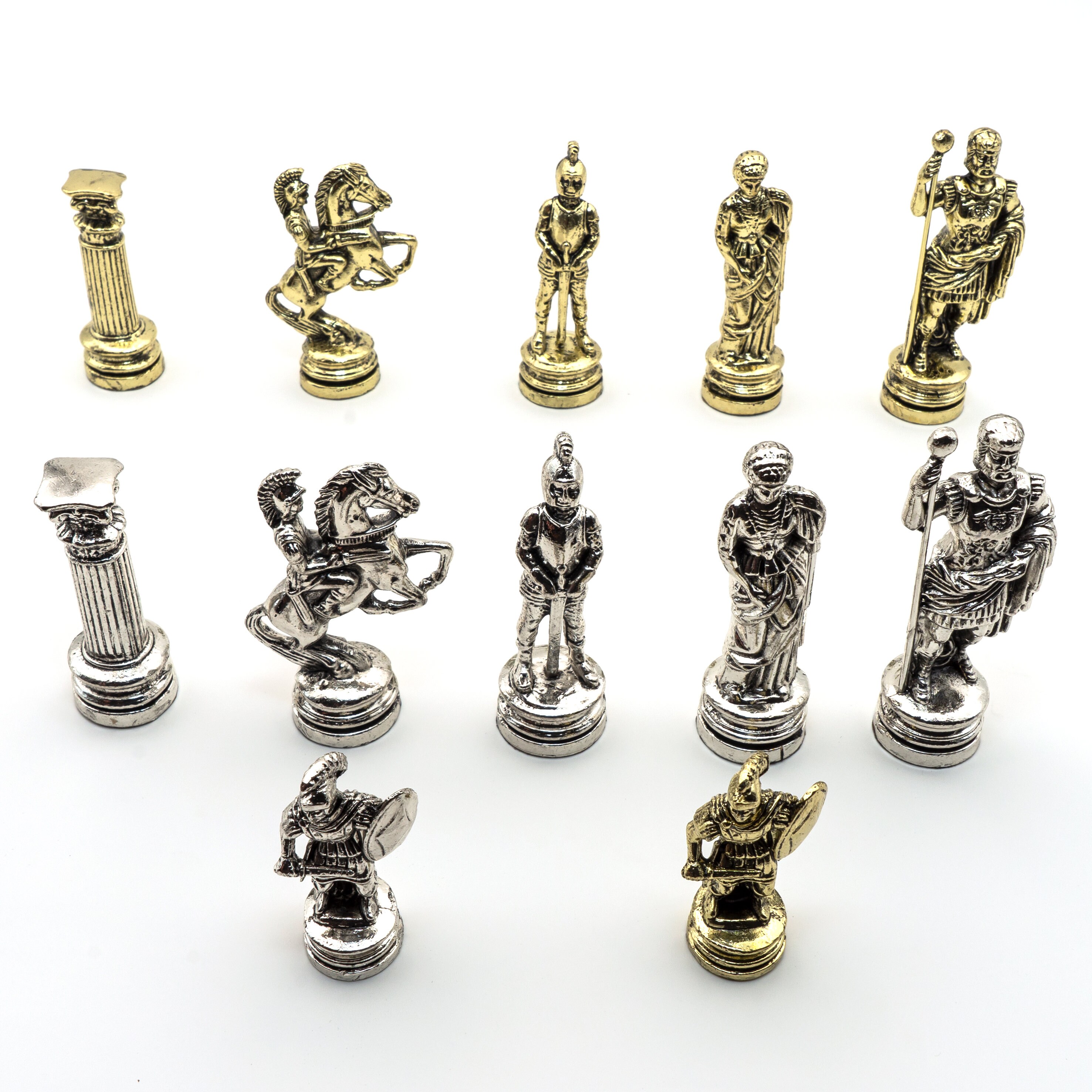 Handmade Greek Roman Metal Chess Set in Wooden Box - Etsy