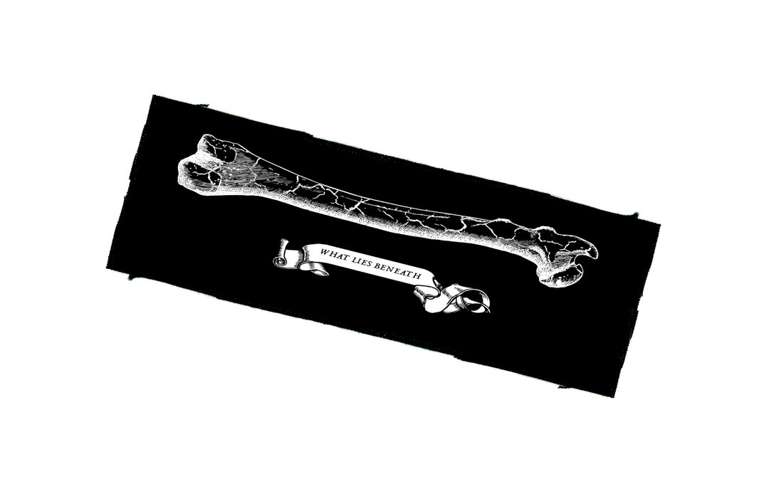 What Lies Beneath/30x12cm Patch/ Bone Patch/ Goth Patch/ Long Sew on ...