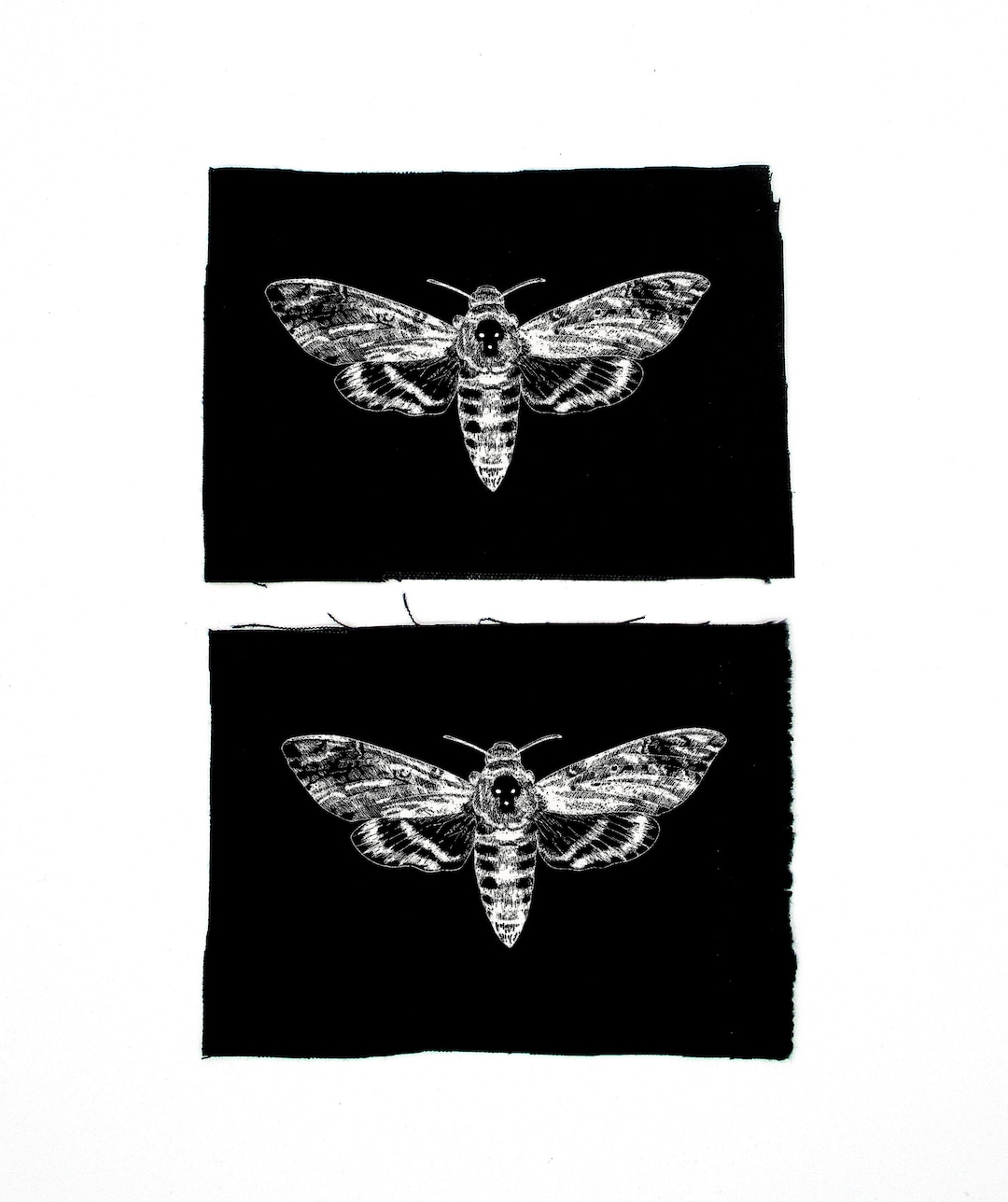 Death Head Moths /occult Patch/ Small Sew on Patches/ Black Patch ...