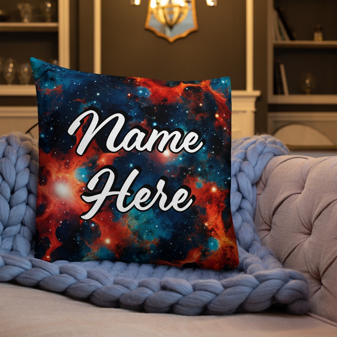 Personalized Galaxy Premium Pillow, Custom Name Cosmic Pillow, Space ...