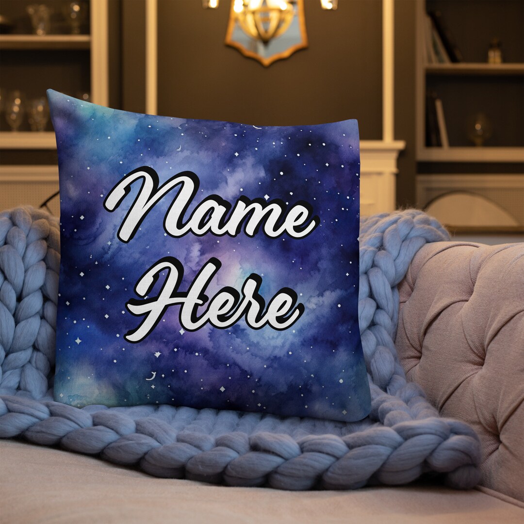 Personalized Galaxy Premium Pillow, Custom Name Cosmic Pillow, Space ...