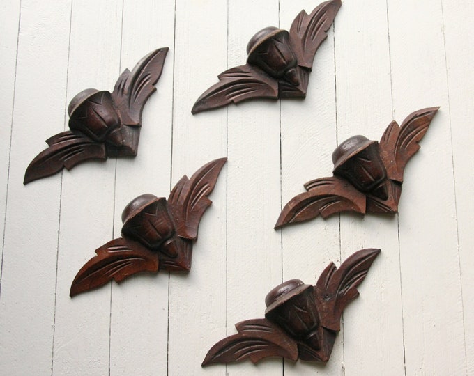 Antique Carved Drawer Pulls, 7.25", Wood - Etsy