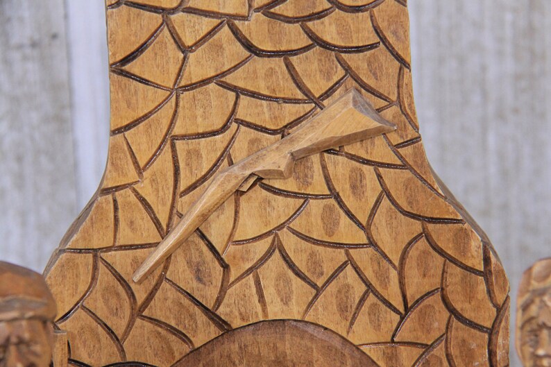 Vintage Folk Art Wood Carving – Old Couple Fireplace Scene by Marcel ...
