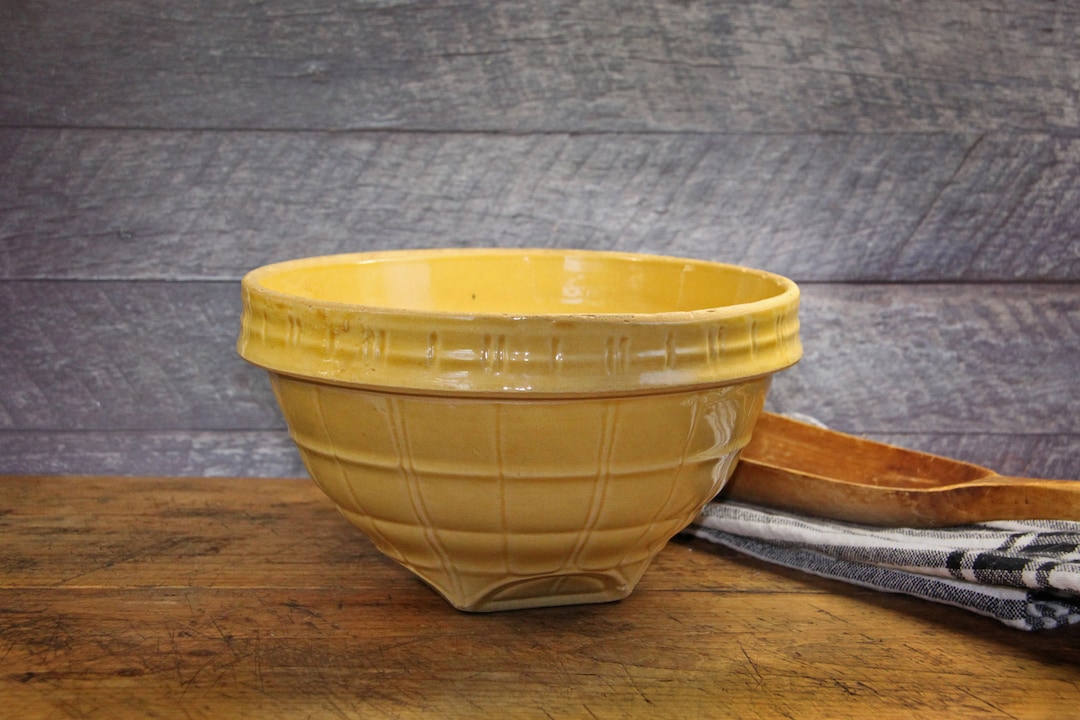 Antique 1920's Mccoy Mixing Bowl, Yellow Ware, Gold, Mustard, Yellow ...