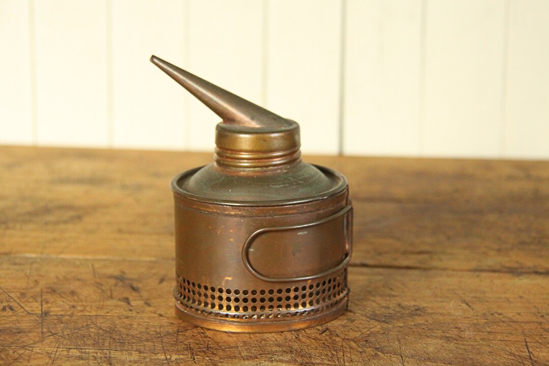 Vintage Copper Melting Pot, Carbide Lamp, Miners Lamp, Glue Pot, Hide ...