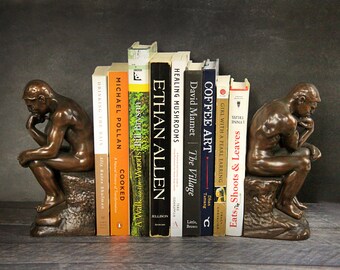 Metal Thinker Bookends - Etsy