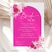 Hot Pink Bridal Shower Invitation Template, Blush Bubblegum Pink Floral ...
