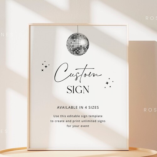Disco Bridal Shower Welcome Sign Template Retro Bridal Shower - Etsy