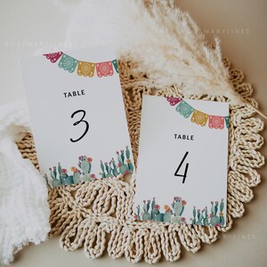 Fiesta Table Numbers, Cactus Table Number Template, Mexican Desert ...