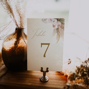 Pampas Grass Table Numbers, Desert Boho Table Number Template, Dried ...