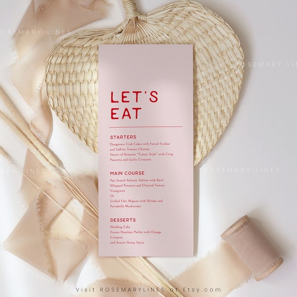 Vintage Wedding Menu - Etsy