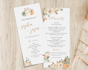 Fall Wedding Program - Etsy