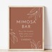 Terracotta Mimosa Bar Sign Template, Minimal Leaves Boho Rust Wedding ...