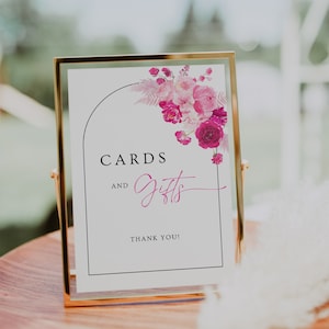 Hot Pink Cards and Gifts Template, Red and Pink Floral Wedding Gifts ...