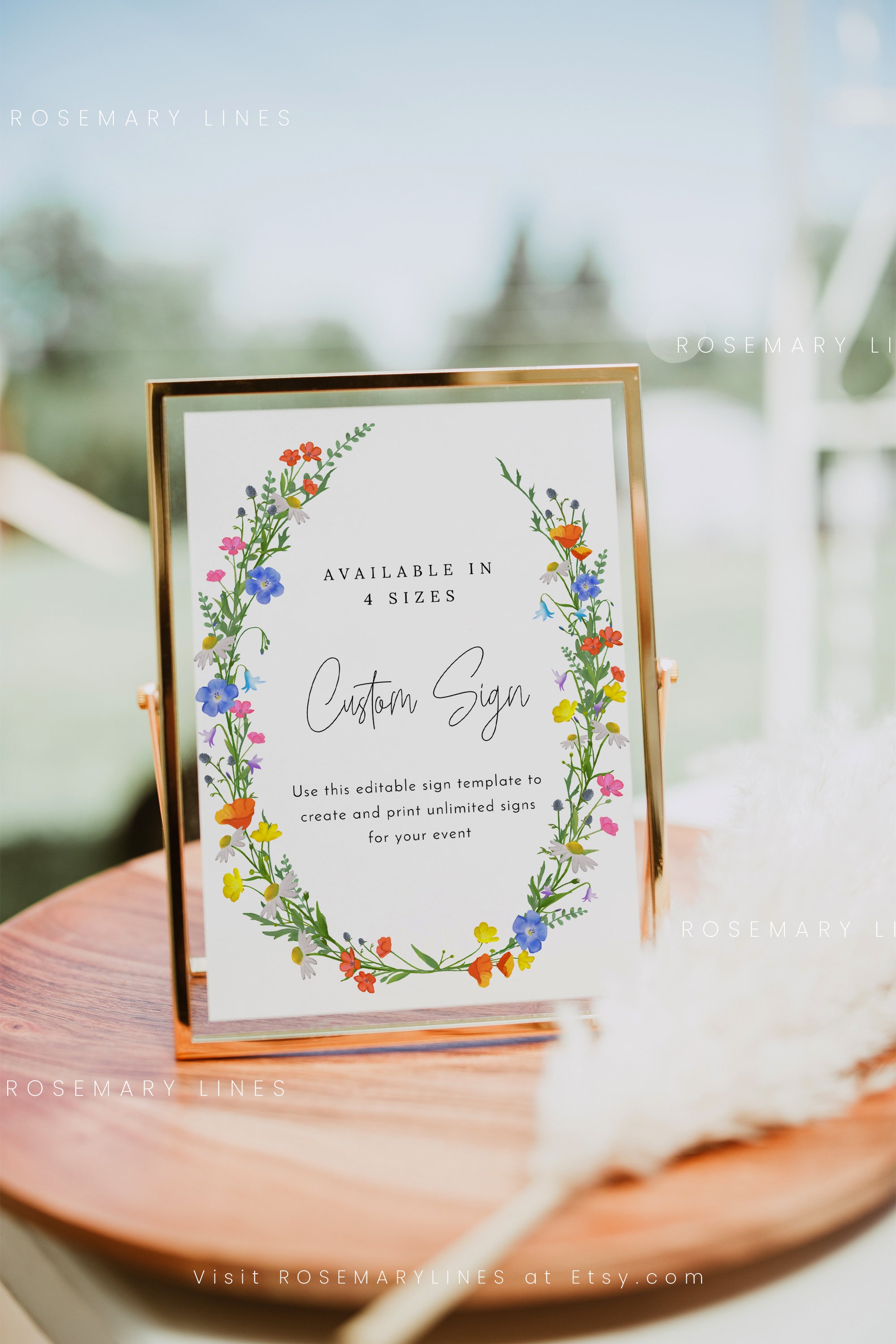 Wildflower Custom Sign Template Spring Colorful Boho Floral - Etsy