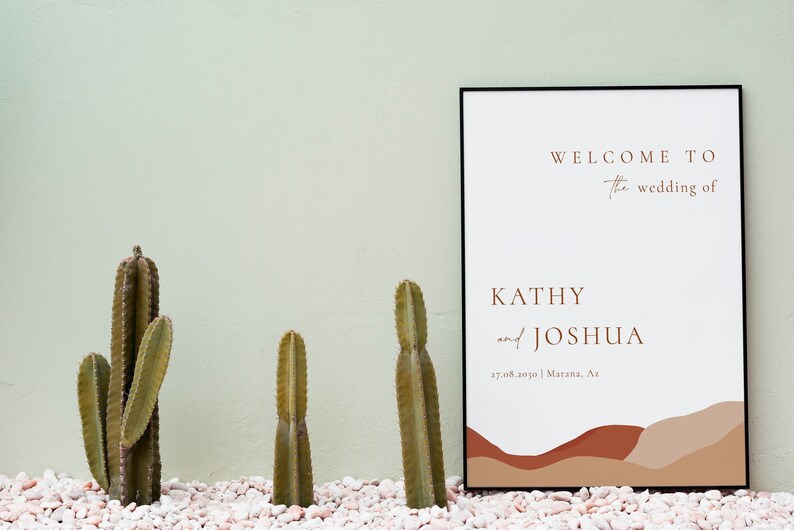 Modern Desert Wedding Welcome Sign Terracotta Wedding Welcome - Etsy