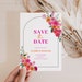 Pink Orange Save the Date Template, Hot Pink Wedding Save the Dates ...