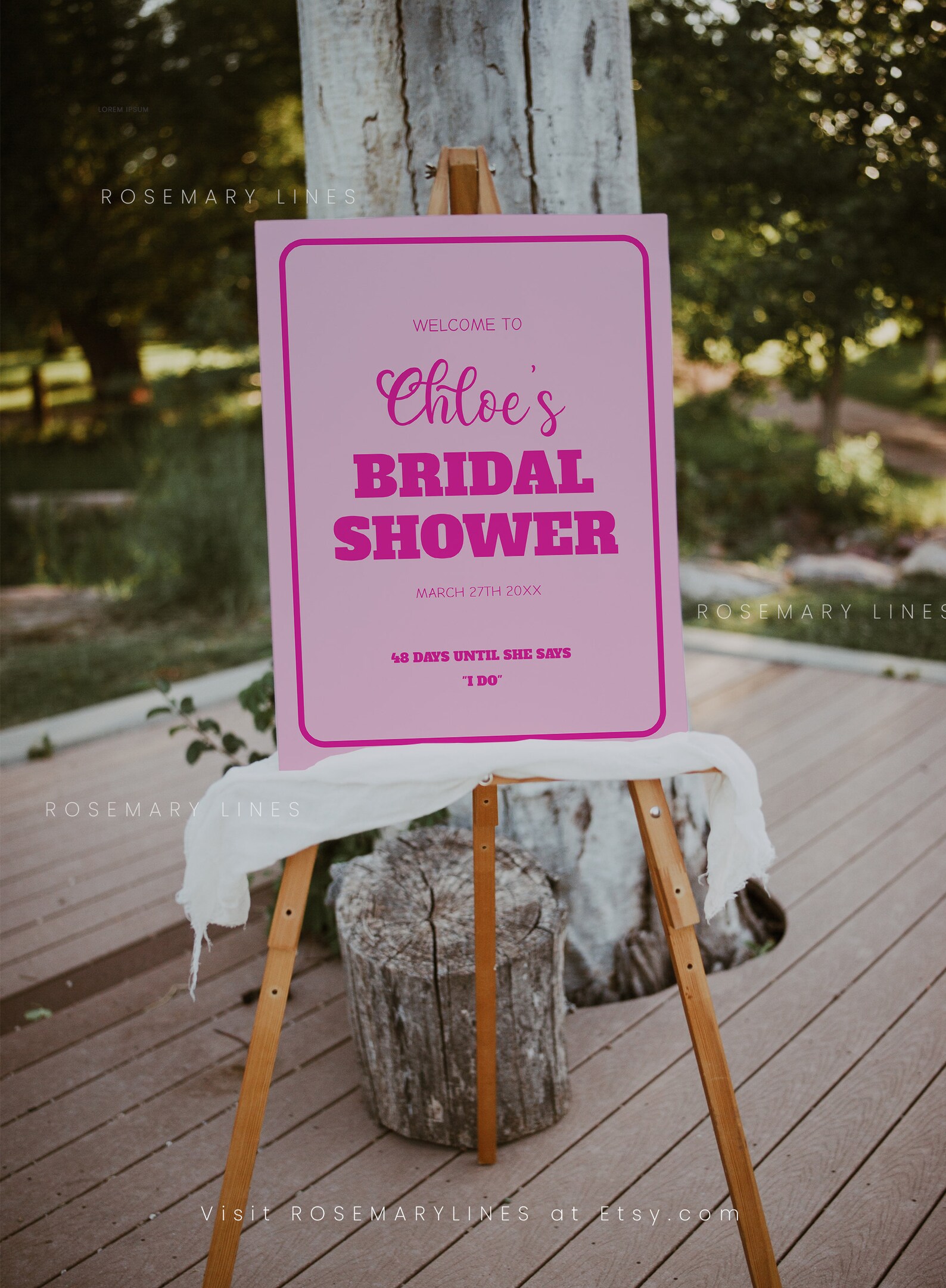 Hot Pink Bridal Shower Welcome Sign Template Pink Welcome - Etsy