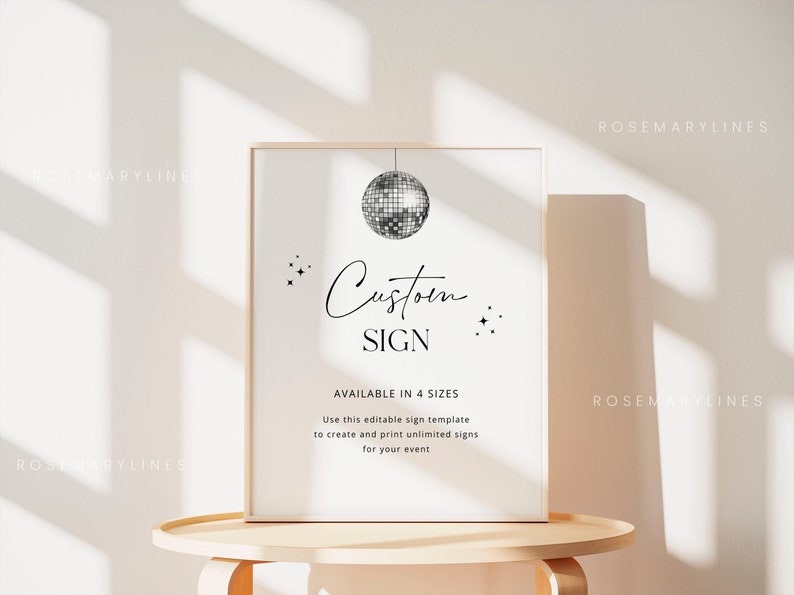 Disco Custom Sign Template Retro Custom Signs Disco Ball - Etsy