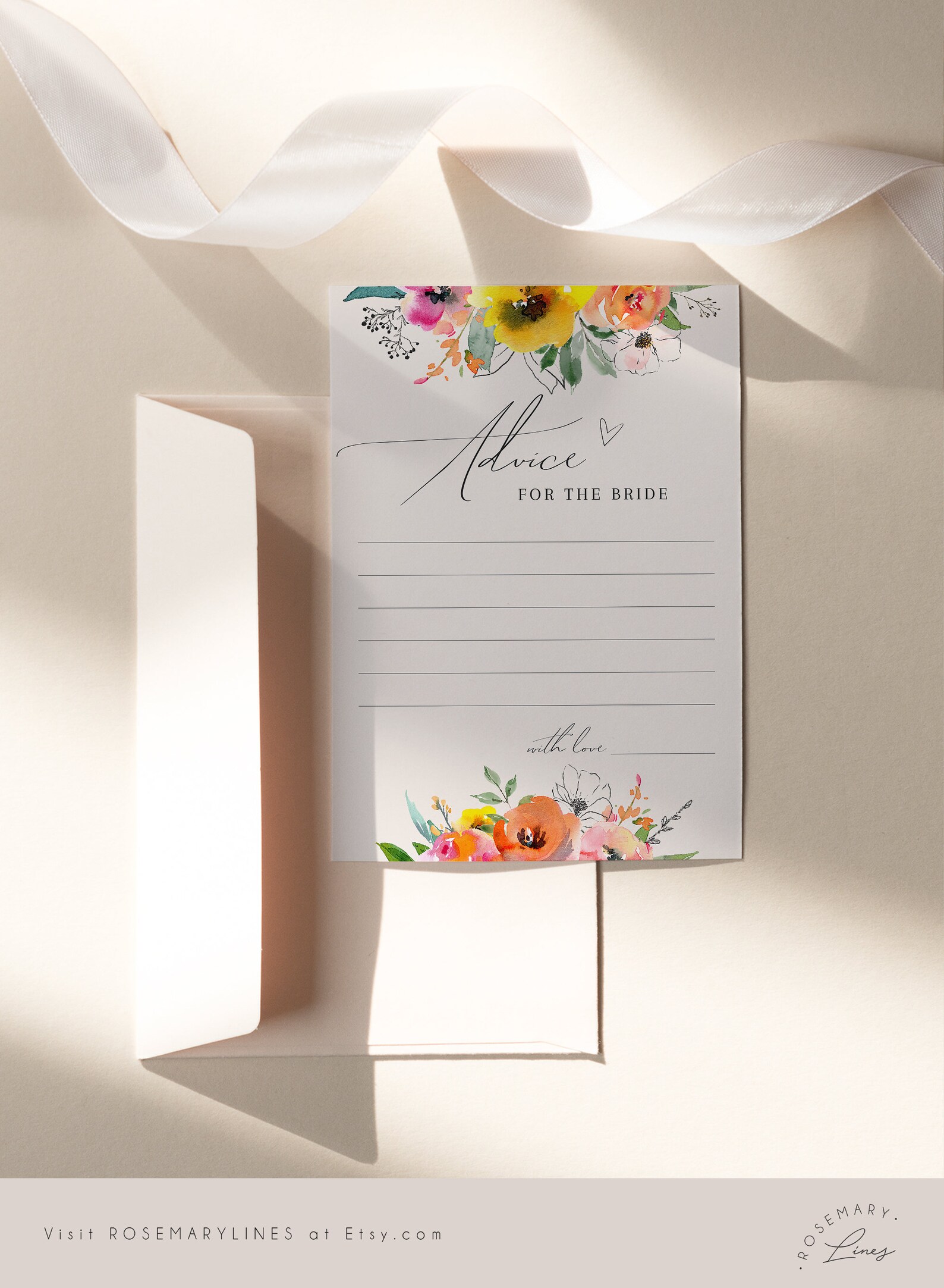 Editable Advice Card Template Bright Floral Advice for the - Etsy