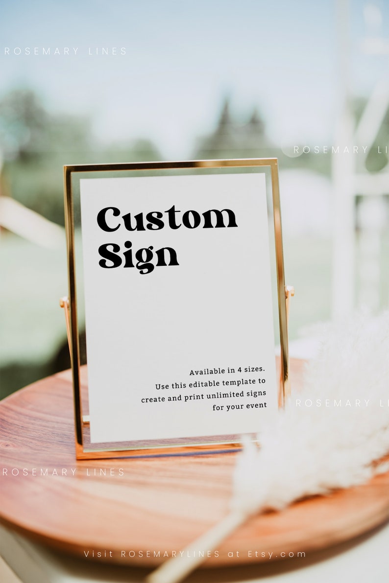 Modern Retro Custom Sign Template Boho 70's Custom | Etsy