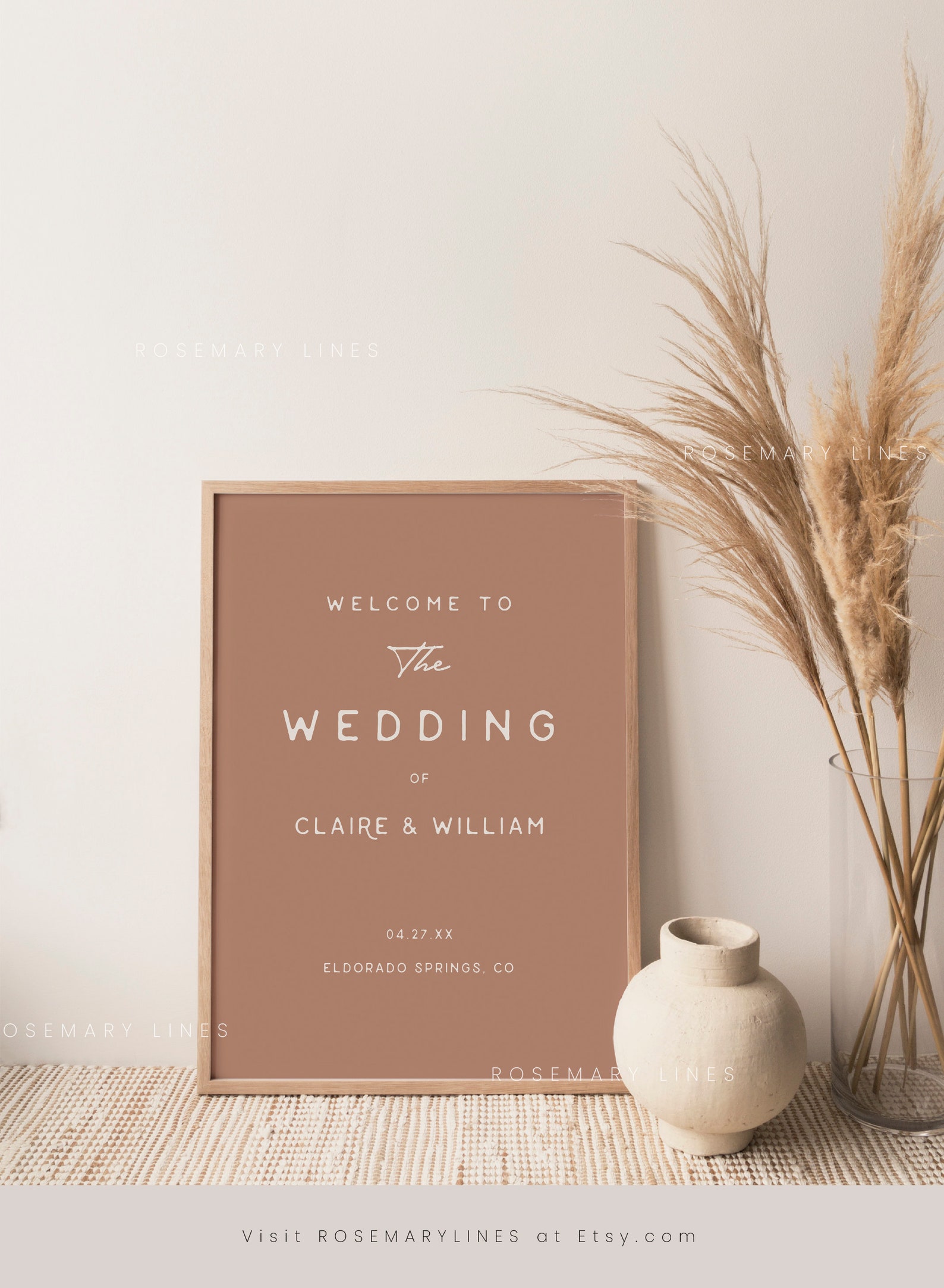 Desert Wedding Welcome Sign Terracotta Welcome Sign Template - Etsy
