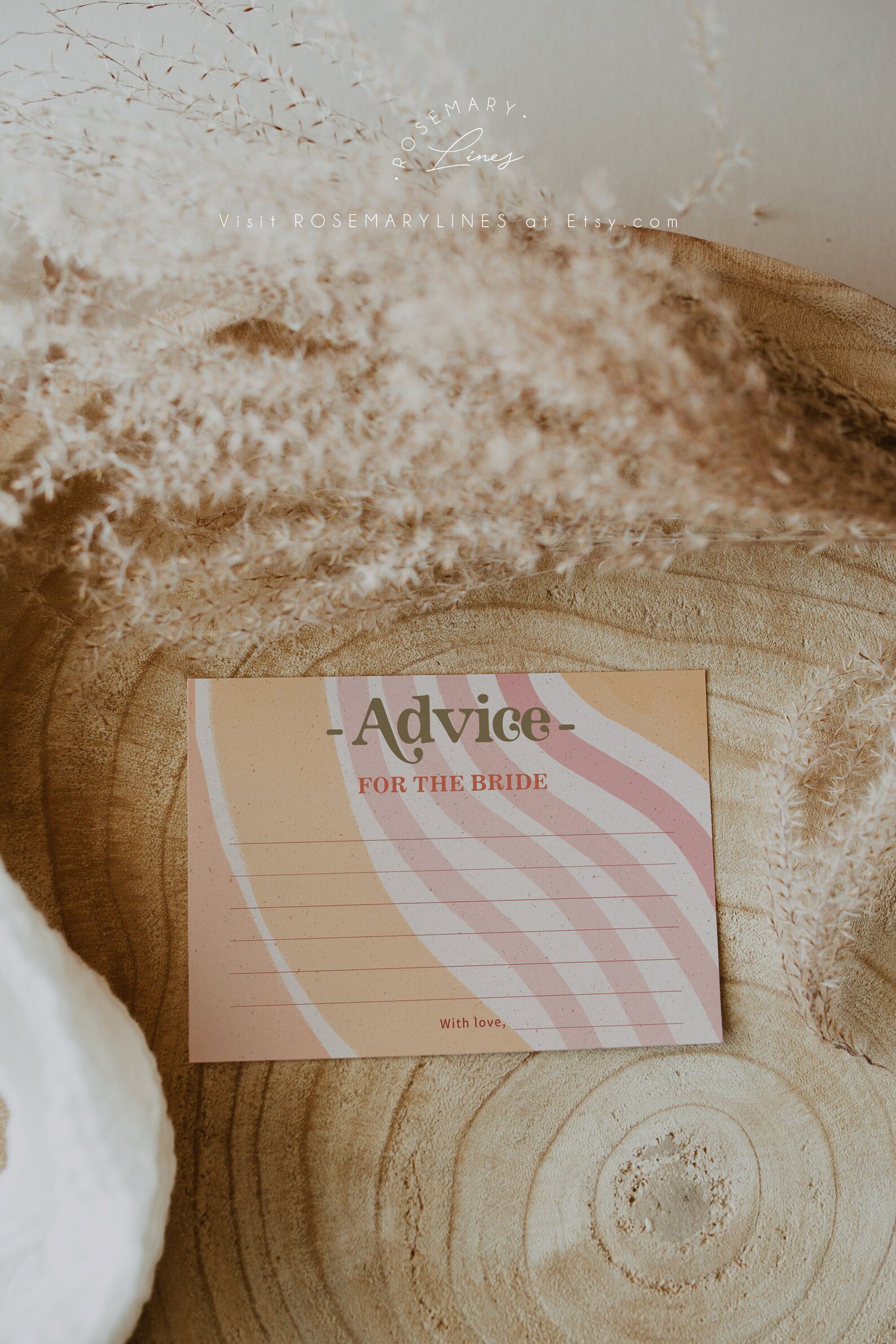 Retro Advice Cards Peach Advice Card Template 70's | Etsy