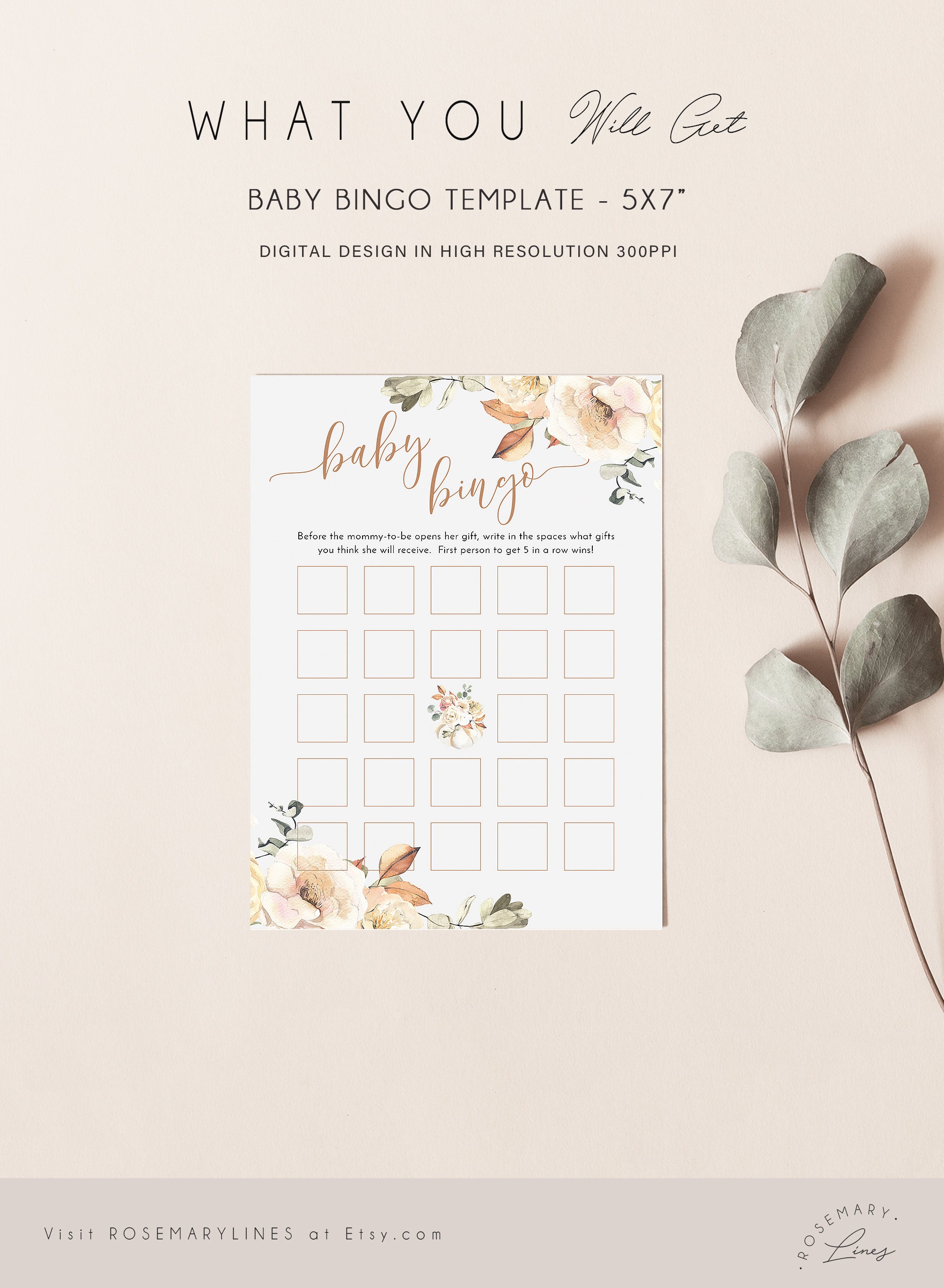 Fall Baby Shower Bingo Baby Bingo Baby Shower Game Card | Etsy