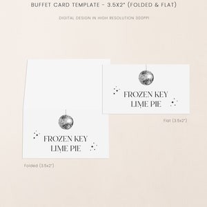 Disco Buffet Card Template, Retro Food Labels Disco Ball Buffet Food ...