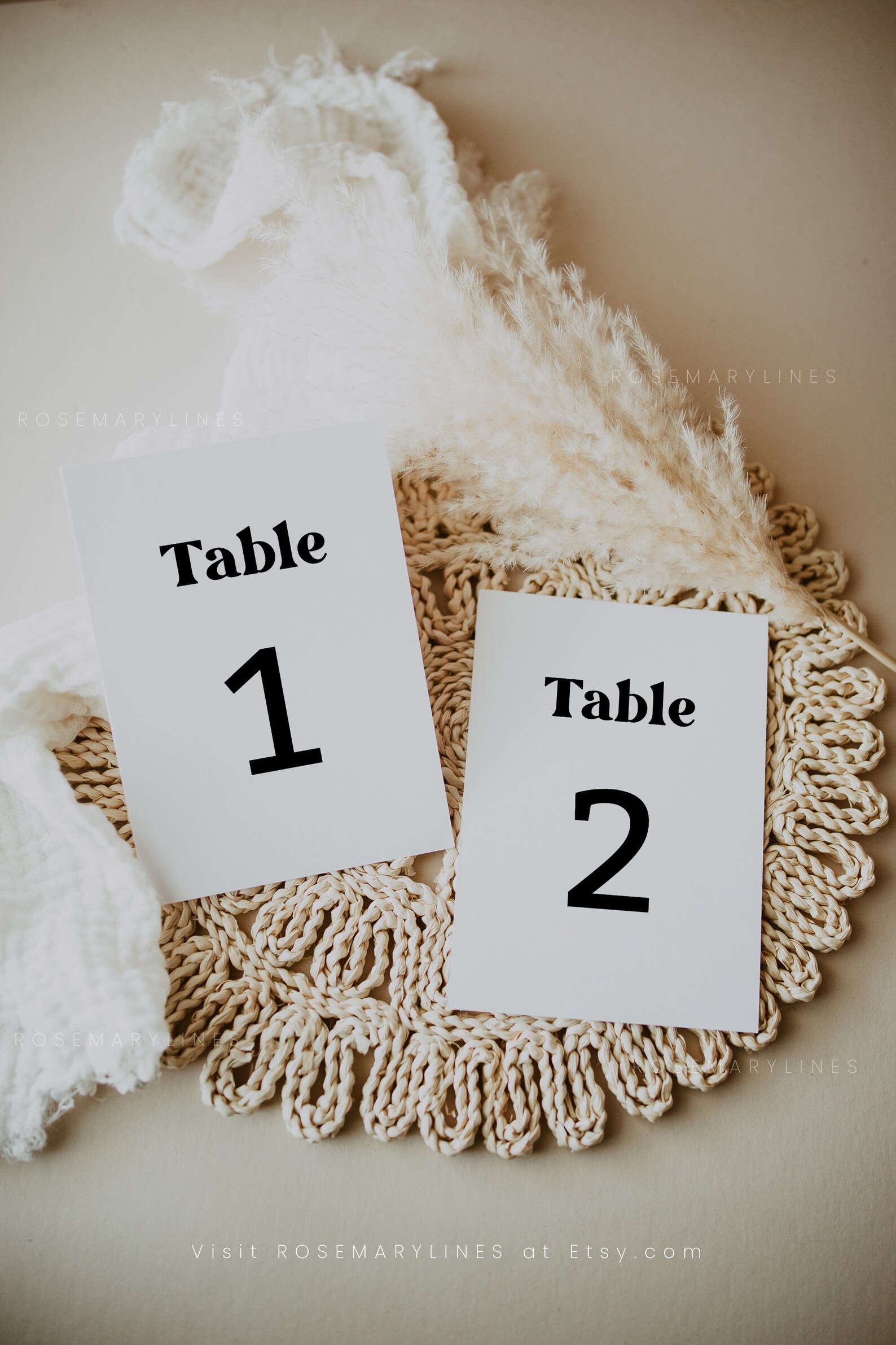 Modern Retro Table Number Template Boho 70's Wedding - Etsy
