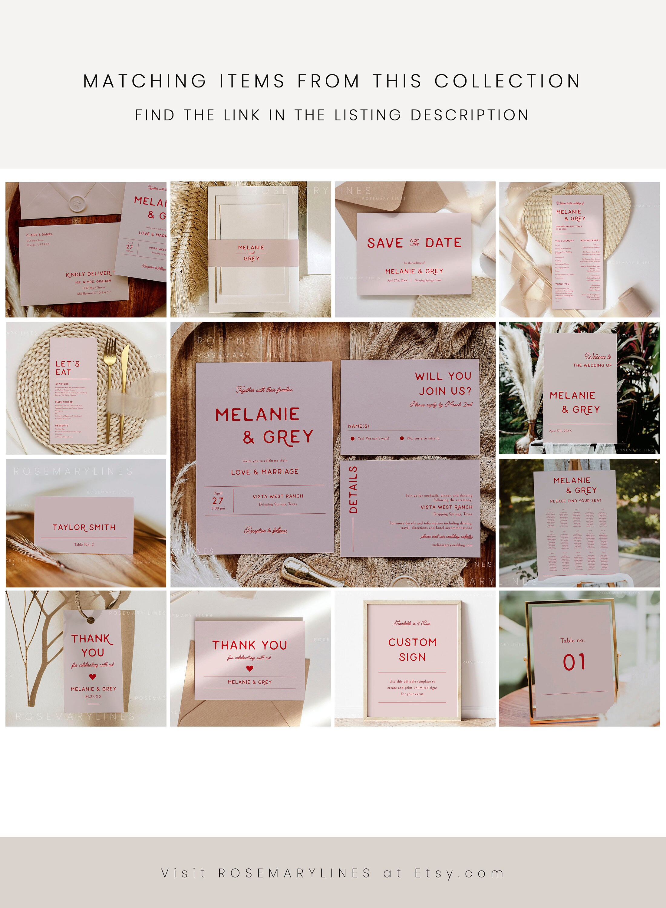 Pink and Red Cards and Gifts Sign Template Modern Retro - Etsy